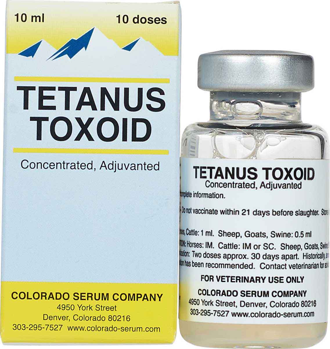 Tetanus Toxoid Livestock Vaccine Colorado Serum Tetanus Vaccines Tetanus Toxoid Livestock Vaccine Colorado Serum Tetanus Vaccines