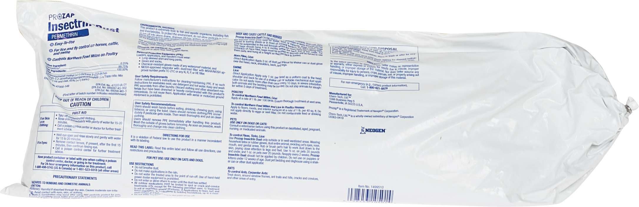 Valley Vet - Prozap Insectrin Permethrin Dust Neogen - Pour-on, Spray ...